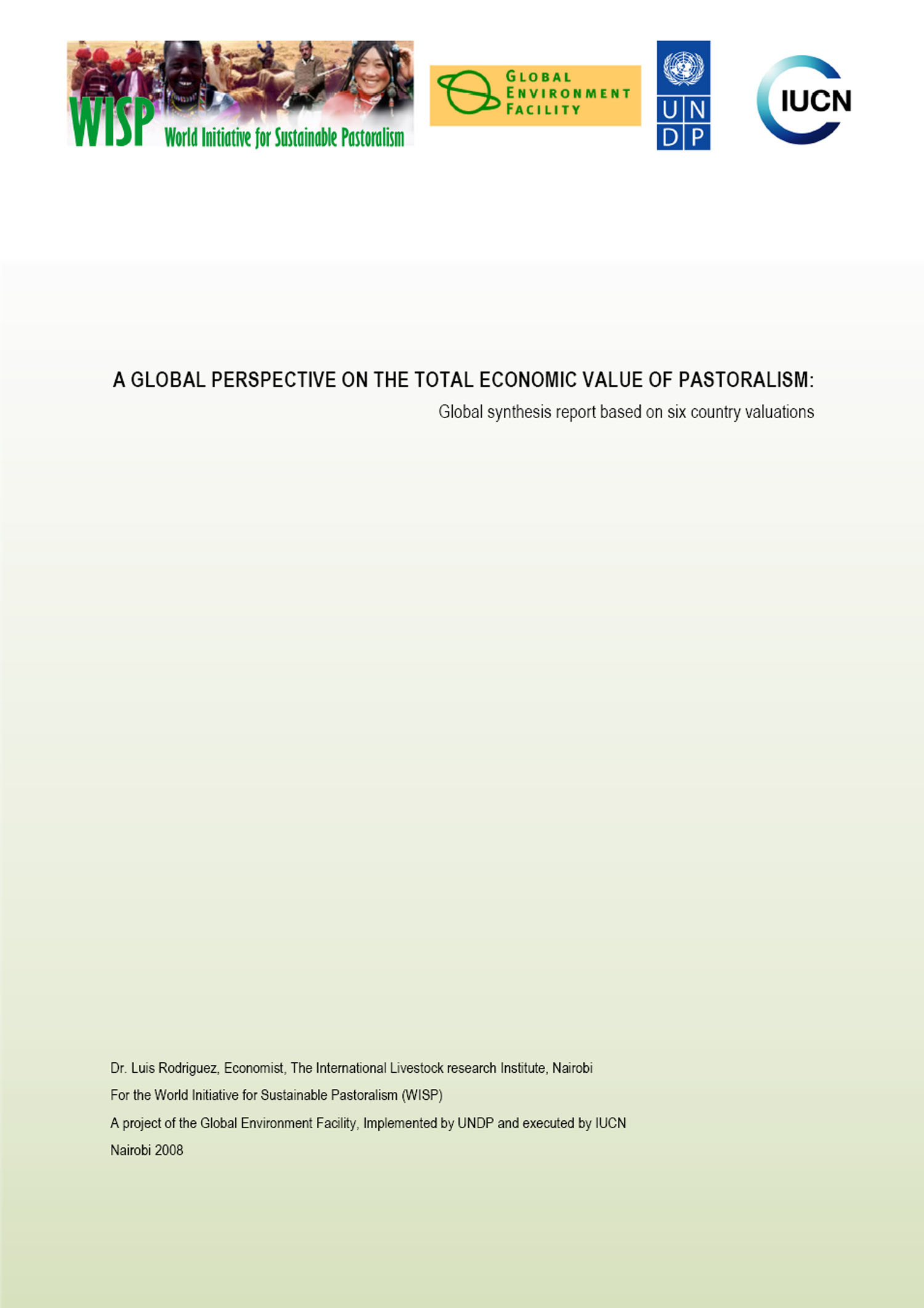 Report: A Global Perspective on the Total Economic Value (TEV) of ...